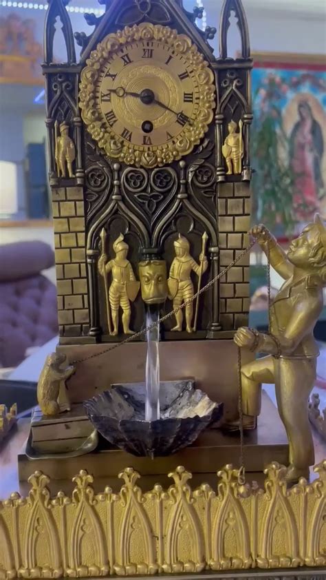 Rare Antique French Bronze Automaton Automata Animation Clock Early