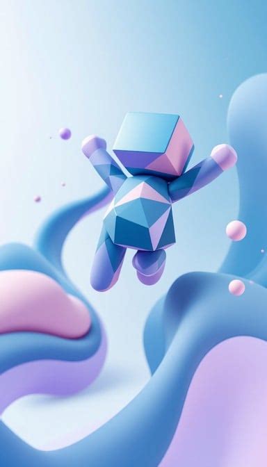 Free Floating Geometric Character Photo Geometric Floating Minimal Download At Stockcake