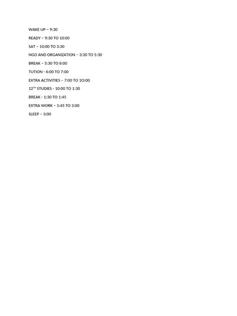 time table pdf