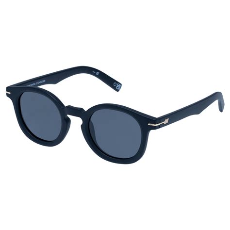 Hoodwinked Matte Black Uni Sex Round Sunglasses Le Specs