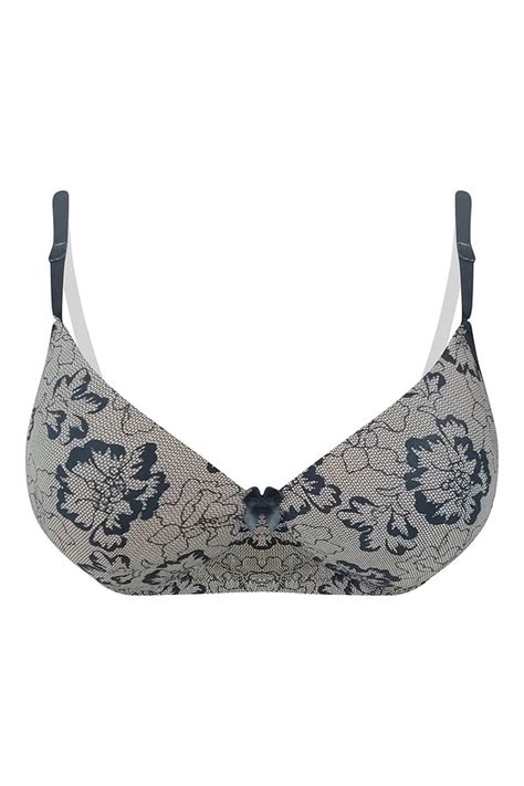 Buy Padded Non Wired Full Cup Self Printed Multiway Bra In Black Online
