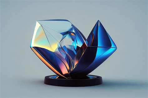 Premium Photo Abstract Geometric Shape Futuristic Glass Material