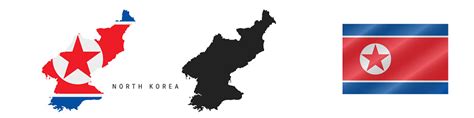 북한 자세한 플래그 맵입니다 상세 한 실루엣 깃발을 흔들며 벡터 일러스트레이션 0명에 대한 스톡 벡터 아트 및 기타 이미지