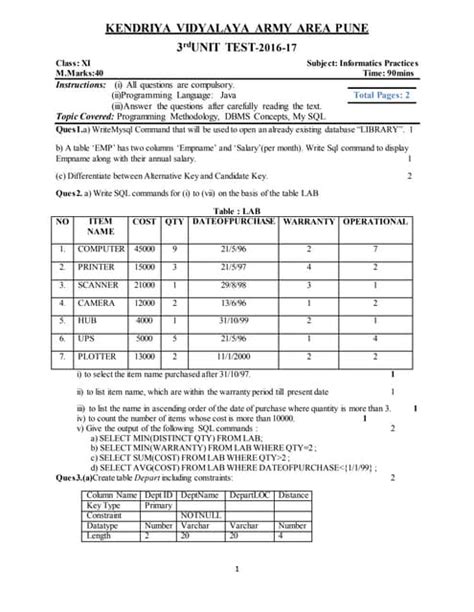 Ip Sample Paper 2 Class Xi Pdf