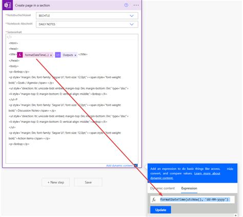 Howto Create A Daily Onenote Page With Content Using Power Automate