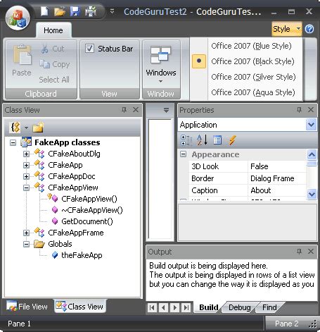 Visual C 2008 Visual Studio 2008 MFC Office 2007 Style