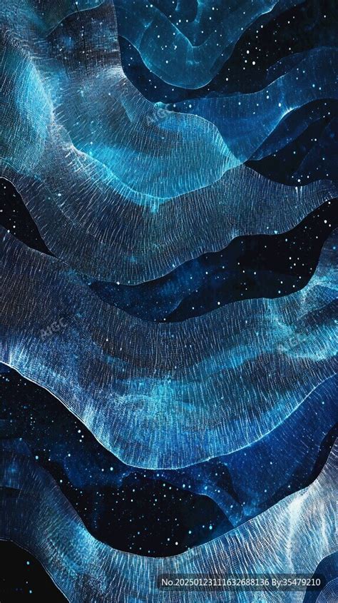 Ai创作图抽象写意星辰大海地产 炫彩波浪蓝色渐变纹理 不规则渐变水彩艺术画 抽象纹理梦幻唯美高级 星河梦境装饰画 水波纹现代感运动感 颗粒质感插画 线条纹理抽象唯美梦幻 梦幻深蓝水彩背景地毯