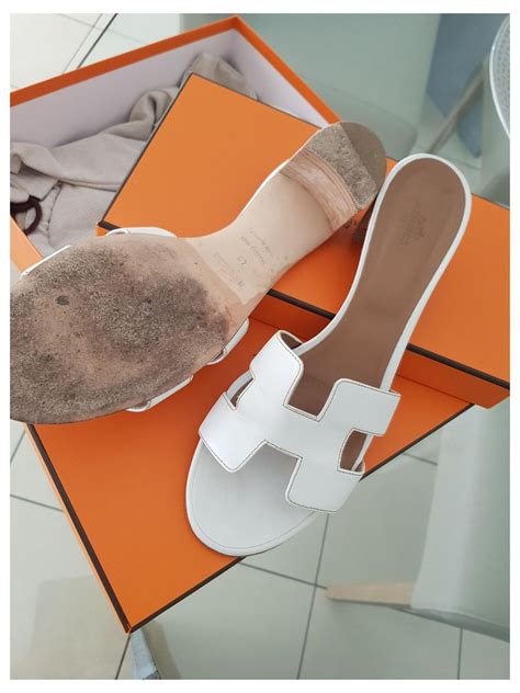 Hermès Hermes Oasis Sandals Cuir Blanc ref Joli Closet