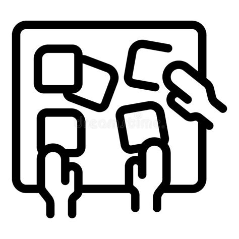 Business People Team Working On Kanban Board Icon Vector Outline Stock
