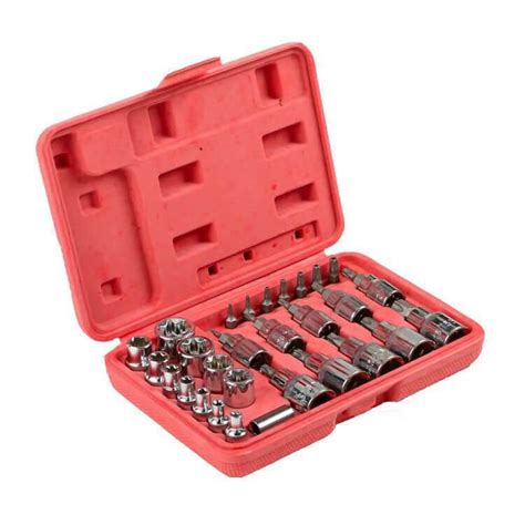 30 Pc Security Bit And Socket Set Torx E Socket Cr V 97950 Toolplanet