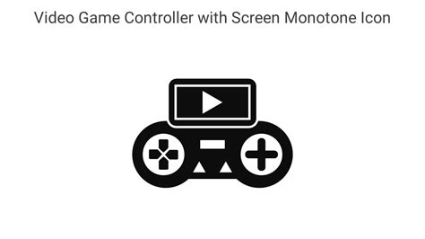 video game controller with screen monotone icon in powerpoint pptx png