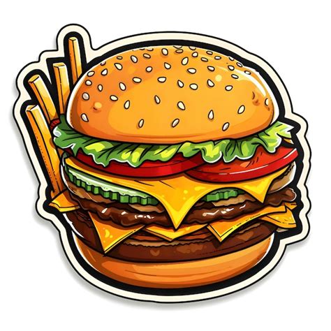 Etiqueta Ou Logotipo Hambúrguer E Batatas Fritas Vetor Premium
