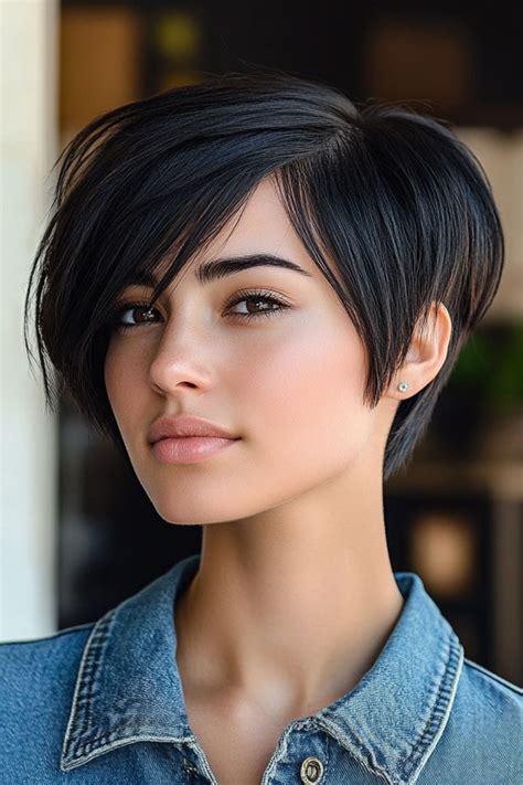 35 Cute Pixie Hairstyles To Steal The Spotlight Sleek Ebony Pixie Bob