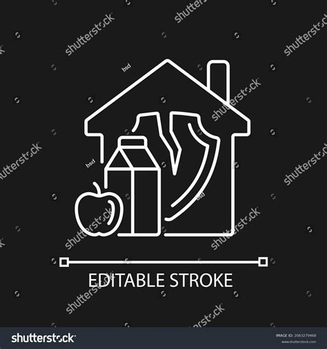 Food Insecurity Linear Icon Dark Theme Stock Vector Royalty Free