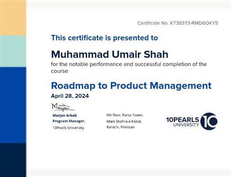 Muhammad Umair Shah On Linkedin 10pearls University Certificate