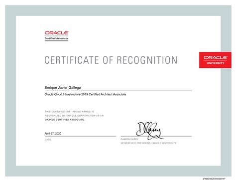 Oracle Cloud Infrastructure Architect Associate Enrique Gallego