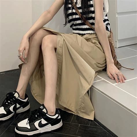 밴딩 트임 롱스커트 2c28202