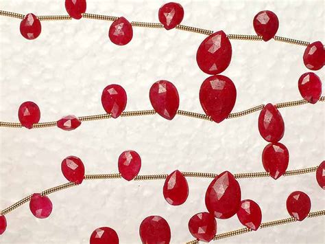 Faceted Ruby Briolette Exotic India Art