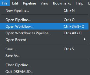 Running A Workflow Dream D Nx Documentation