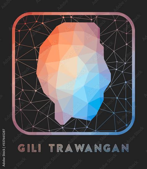 Gili Trawangan Map Design Vector Low Poly Map Of The Island Gili