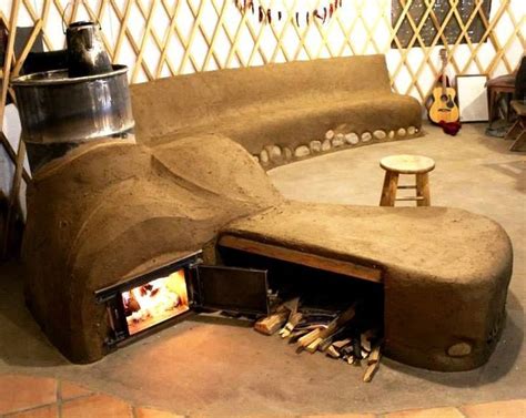 This Is An Earthen Building W Rocket Mass Heater Its Integral Heated