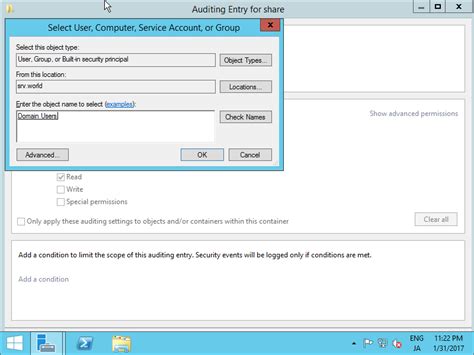 Windows Server R File Server Object Access Audit Server World