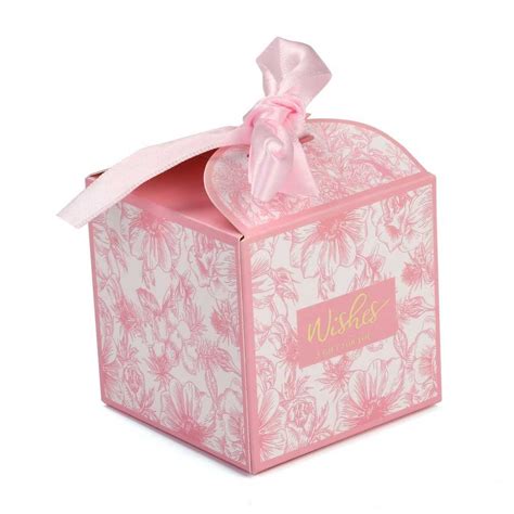 Boite à monter soi même avec ruban pour bijoux 7x7 cm motif fleurs