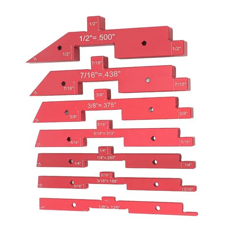 Router Table Setup Bars 7pcs Aluminum Setup Blocks Height Gauge Set For