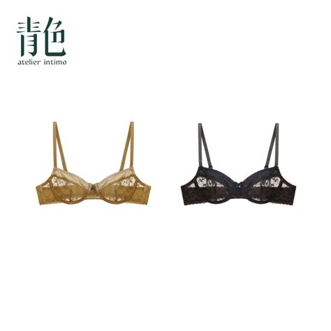 青色扶桑34杯法式内衣女薄款夏季性感蕾丝软钢圈无痕超薄款文胸虎窝淘