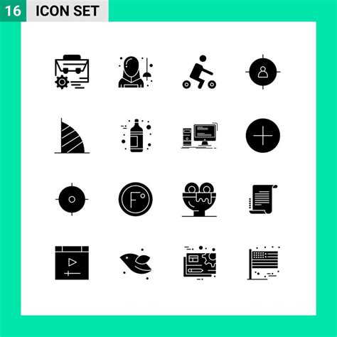 Pictogram Set Of 16 Simple Solid Glyphs Of Target Human Man Business
