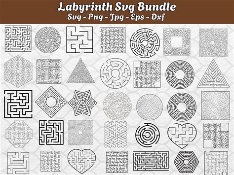 Labyrinth Svg Bundle Maze Png Bundle Labyrinth Clipart Maze Svg