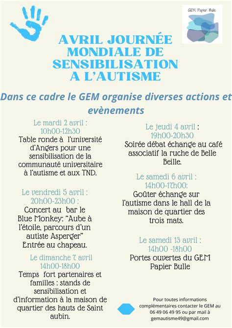 AVRIL BLEU Journée mondiale de sensibilisation à l autisme Espérance