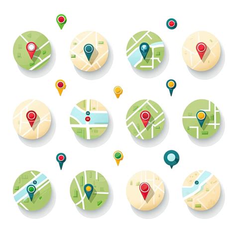 premium ai image set of city map navigation icons in flat style