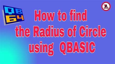 how to find the radius of circle using qbasic subscribe techno