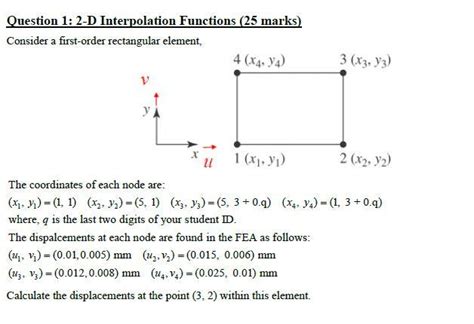 solved question 1 2 d interpolation functions 25 marks