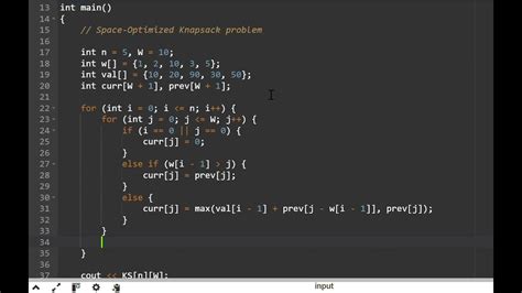 Space Optimized Knapsack Problem Programming Coding Dsa Dsalgo Knapsack Dynamicprogramming