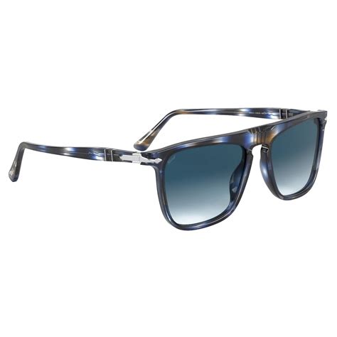 Persol Po3225s Blue Striped Grey Blue Gradient Grey Sunglasses