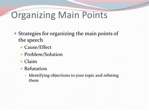 Organizational Patterns For Speeches