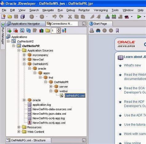 oracle tips oaf hello page
