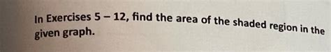 Solved In Exercises Find The Area Of The Shaded Region Chegg