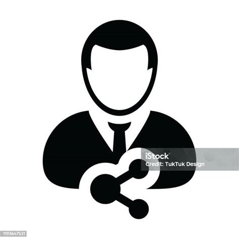 社交圖示向量男性個人資料頭像與共享符號在字形象形圖向量圖形及更多communications Director圖片