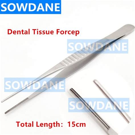 New Dental Tissue Forcep Clamp Dental Serrated Tissue Tweezer Dentist