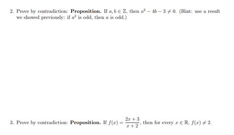 Solved 2 Prove By Contradiction Proposition If A BZ Chegg Com