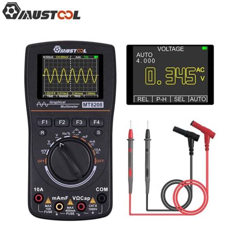 Mustool Mt8208 Professional Handheld Led Scopemeter Oscilloscope Multimeter Voltage Current