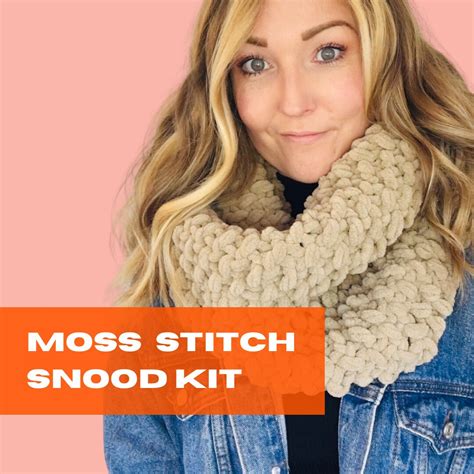 Moss Stitch Snood Knit Kit Beginner Knitting Kit Infinity Scarf Kit