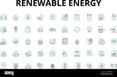 Lineare Symbole Für Erneuerbare Energien Solar Wind Wasserkraft