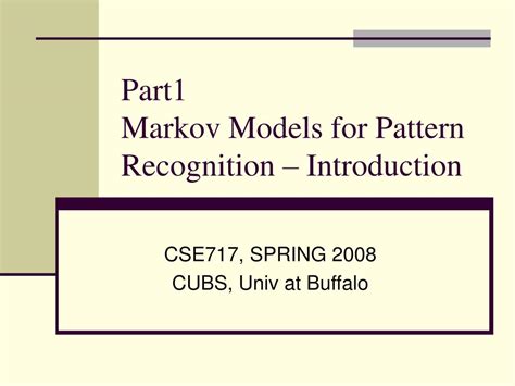 Ppt Part1 Markov Models For Pattern Recognition Introduction