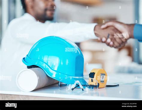 Architect Partnership Client Handshake And Construction Worker Meeting