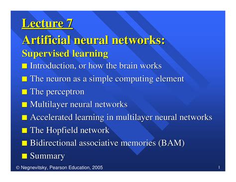 CH5 CHAPTER 5 Lecture 7 Lecture 7 Artificial Neural Networks