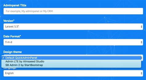 NEW Choose Your Front End Theme Quick Admin Panel
